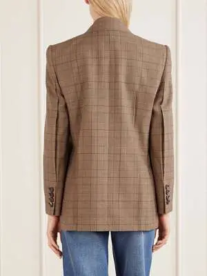 Chloé Double-breasted Checked Wool Blazer
