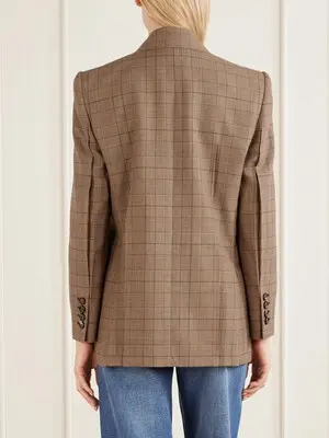 Chloé Double-breasted Checked Wool Blazer