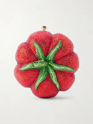 Judith Leiber Crystal Embellished Tomato Clutch - Red