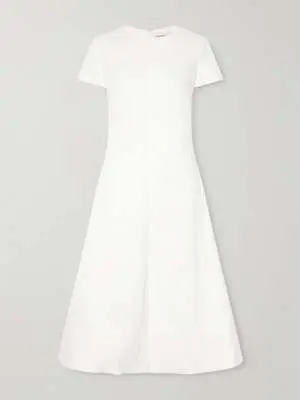 Brandon Maxwell The Ridley Linen-blend Midi Dress - White