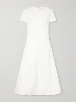 Brandon Maxwell The Ridley Linen-blend Midi Dress - White