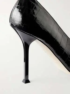 CHRISTEN Helix 95 Croc-effect Patent Leather Pumps