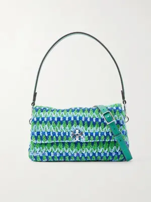 Tory Burch Charlie Embellished Shoulder Bag - Blue