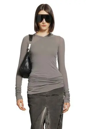 Rick Owens Tower Rib Ls T - Grey