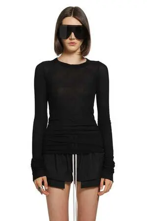 Rick Owens Tower Rib Ls T - Black