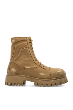 Balenciaga Combat Strike L20 Ankle Boots - Brown