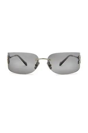 Miu Miu Rectangle Fashion Show Sunglasses - Silver Mirror