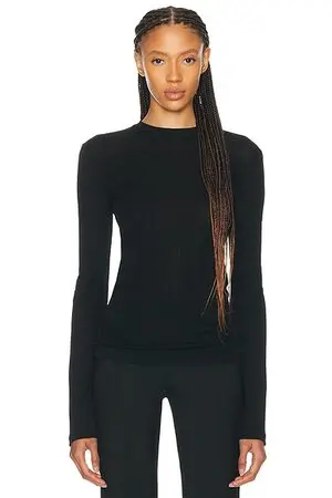 THE ROW Dantea Long Sleeve Top - Black