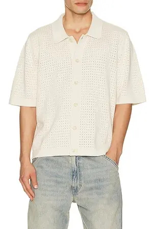 CORRIDOR Pointelle Knit Shirt - Natural