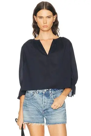 FRAME The Poet Blouse - Navy