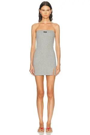 Miu Miu Cotton Jersey Mini Dress - Grigio