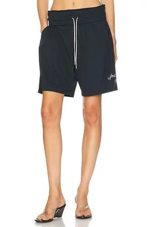 AREA Sporty Basketball Short With Rhinestone Embellished Drawstring
