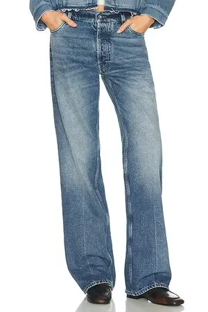 Miu Miu Wide Leg Jeans In Rigid Denim