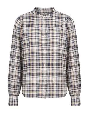 Woolrich Cotton Plaid Shirt With Mandarin Collar