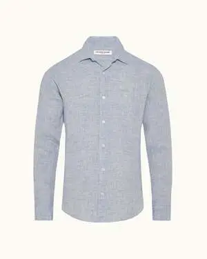 Orlebar Brown White Tailored-fit Shirt - Navy