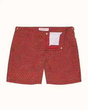 Orlebar Brown ORLEBAR BROWN Mid-Length Swim Shorts With Exclusive Solstice Print Red