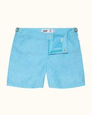 Orlebar Brown Automobili Lamborghini Geometric Print Mid-length Swim Shorts - Synth Blue