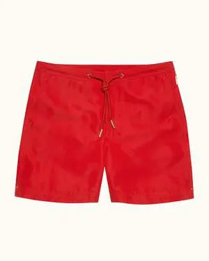 Orlebar Brown Bulldog Mid-length Drawcord Swim Shorts - Red