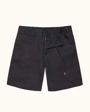 Orlebar Brown Easy Tailored Fit Washed Linen Shorts In Night Iris - Blue