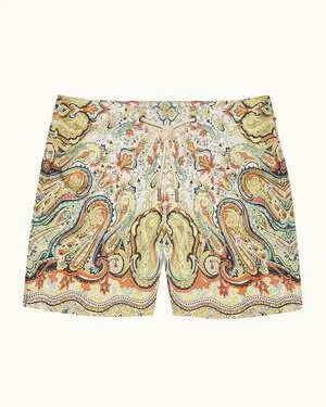 Orlebar Brown Mid-length Drawcord Swim Shorts With Fairground Print - Multi/vermillion