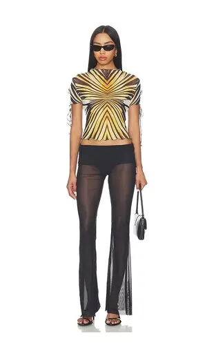 Roberto Cavalli Sheer Graphic Print T-shirt