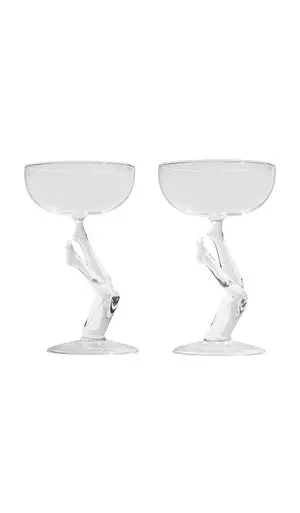 FAZEEK Tip Toe Coupe Glasses Set Of 2 In Na - Clear