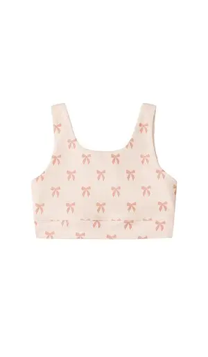 RYLEE + CRU Swift Sports Bra In Pink - Bows