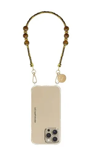 LA COQUE FRANCAISE Iris Iphone Case Chain In Metallic - Bronze