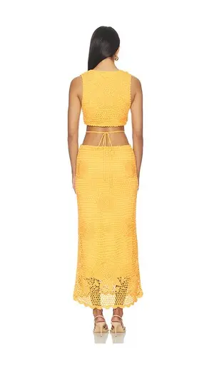 Simkhai Lyla Crochet Midi Dress In Yellow