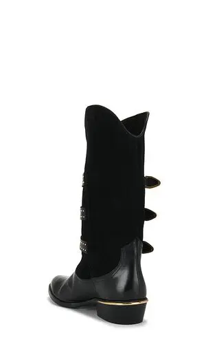 Isabel Marant Étoile Suede And Leather Buckled Boots
