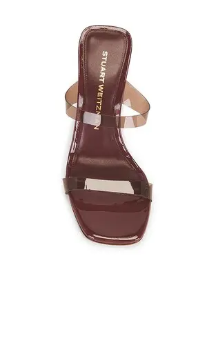 STUART WEITZMAN Vinnie Lucite Slide 100 Wedge Sandal - Chocolate