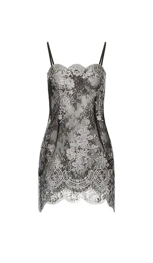 HAELO Metallic Lace Slip Dress