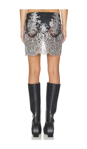 HAELO Metallic Lace Miniskirt