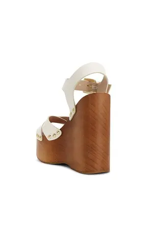 STUART WEITZMAN Wedge Clog Sandal With Gold Tone Hardware