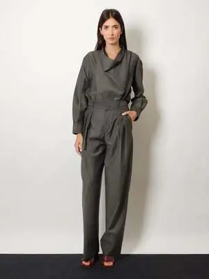 Bottega Veneta Wool And Mohair Striped Shirt - Grey