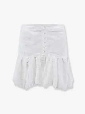 MARANT ETOILE Daneen Organic Cotton And Viscose Skirt - White