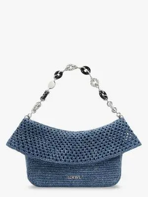 Loewe Ola Paula's Ibiza Crochet Shoulder Bag - Blue