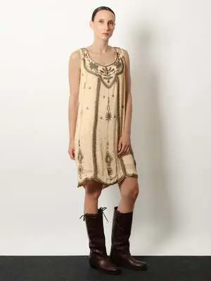 SCARLETT POPPIES Anabel Viscose Dress With Beaded Embroidery