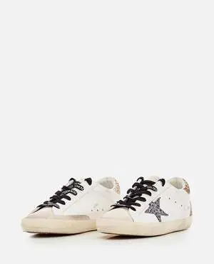 GOLDEN GOOSE Super Star Sneakers In Leather And Glitter