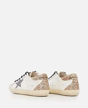 GOLDEN GOOSE Super Star Sneakers In Leather And Glitter