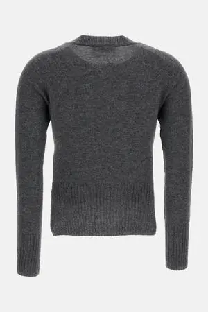 Simone Rocha Short Cardigan With Embroidered Crystals - Grigio