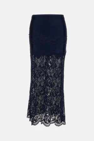 Rabanne Rabanne Lace Midi Skirt Blu