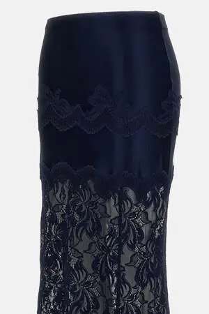 Rabanne Lace Midi Skirt - Blu