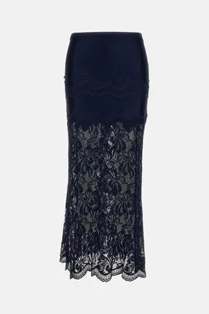 Rabanne Lace Midi Skirt - Blue