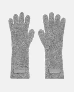Jacquemus Jacquemus Logo-Embellished Long Gloves Grigio