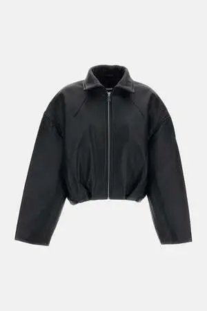 ROTATE BY BIRGER CHRISTENSEN Boxy Leather Jacket - Nero