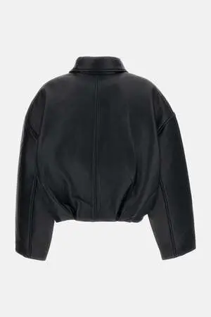 ROTATE BY BIRGER CHRISTENSEN Boxy Leather Jacket - Nero