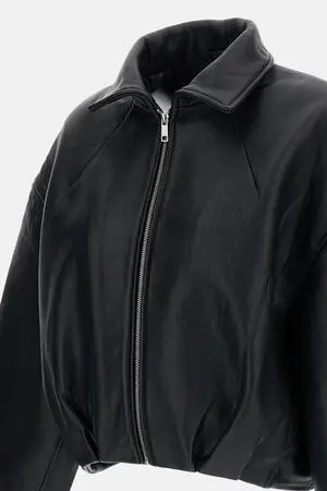 ROTATE BY BIRGER CHRISTENSEN Boxy Leather Jacket - Nero