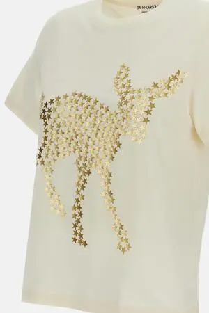 JW Anderson Animal Stars" Graphic T-shirt - Beige