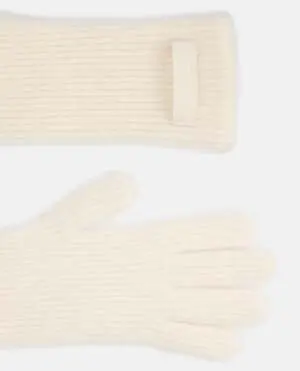 Jacquemus Long Gloves With Logo Detail - Bianco